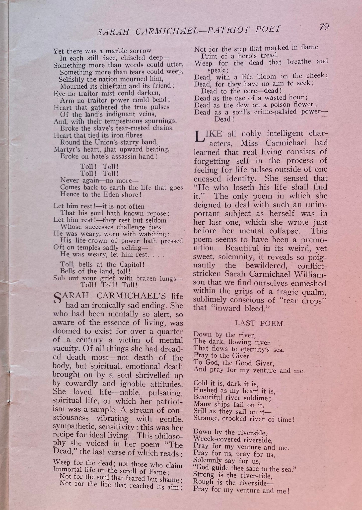 Sarah Carmichael-Patriot Poet – Angel Prairee