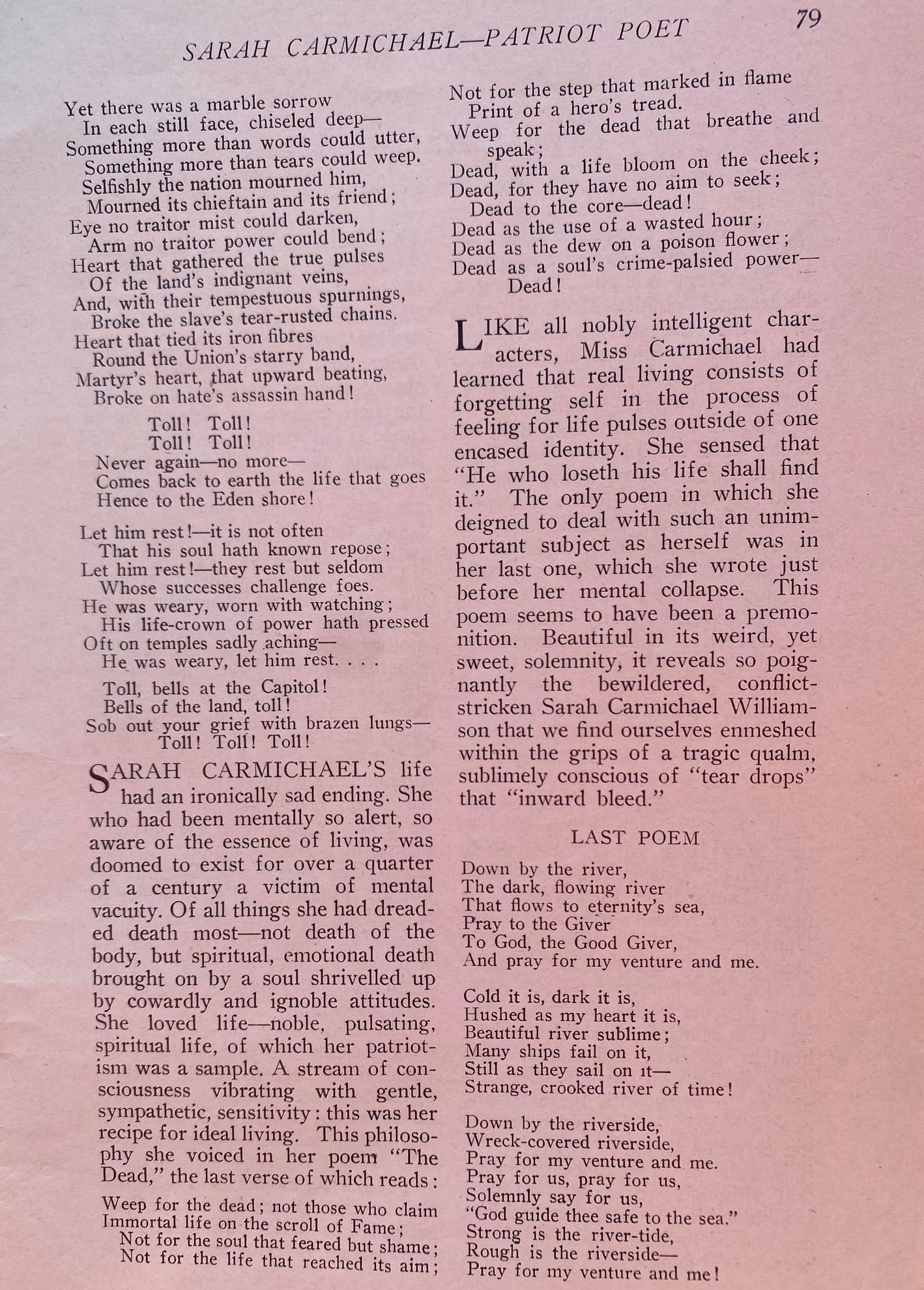 Sarah Carmichael-Patriot Poet – Angel Prairee